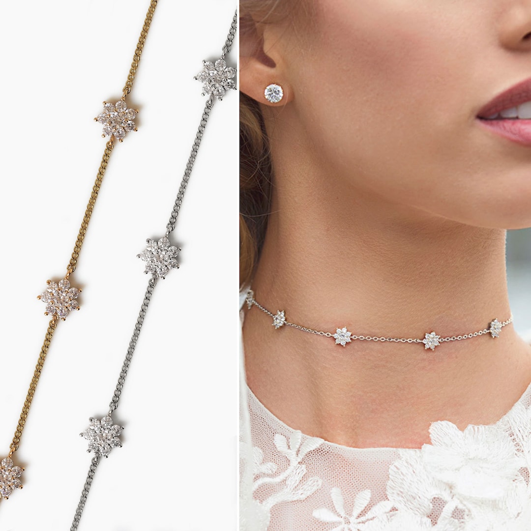 Bridal Necklace Dainty Choker Bridal Jewelry Wedding - Etsy