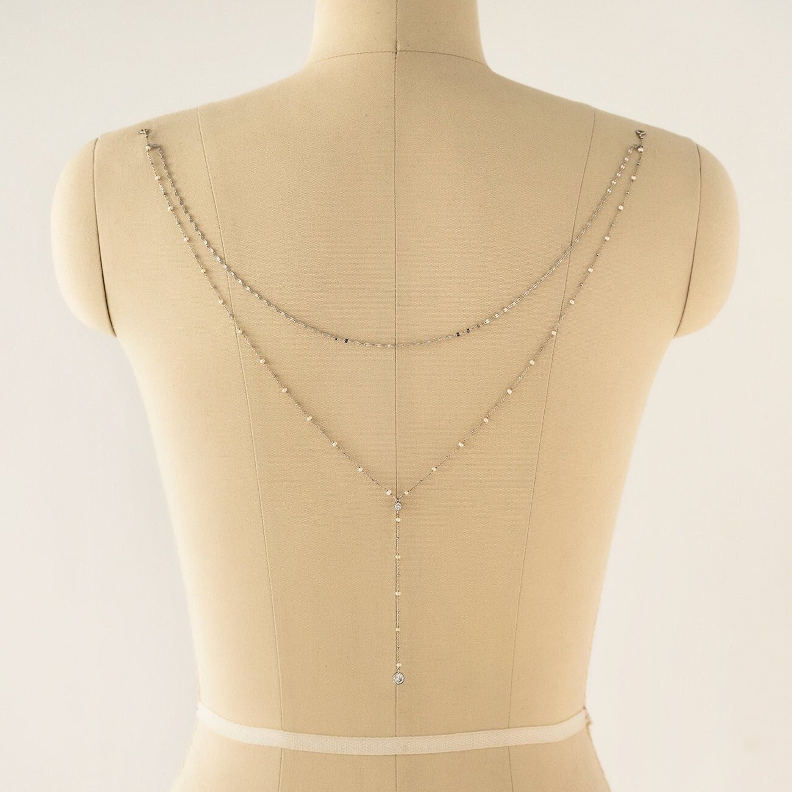 Pearl Back Necklace Freshwater Pearl Back Jewelry With Clips - Etsy