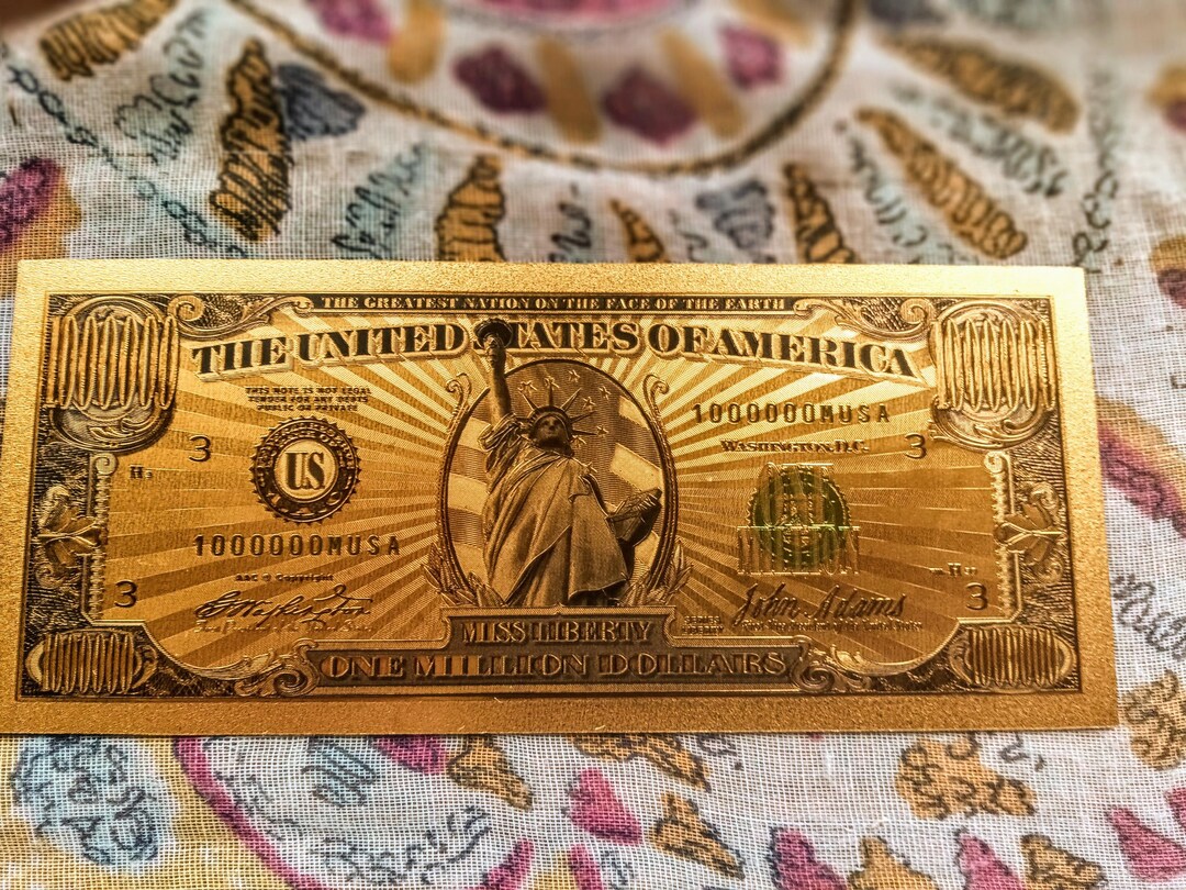 Gold Foiled Prosperity 1,000,000 Dollar Bill - Etsy