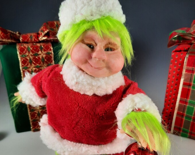 Grinch Doll/elf Grinch/elf Art Doll - Etsy