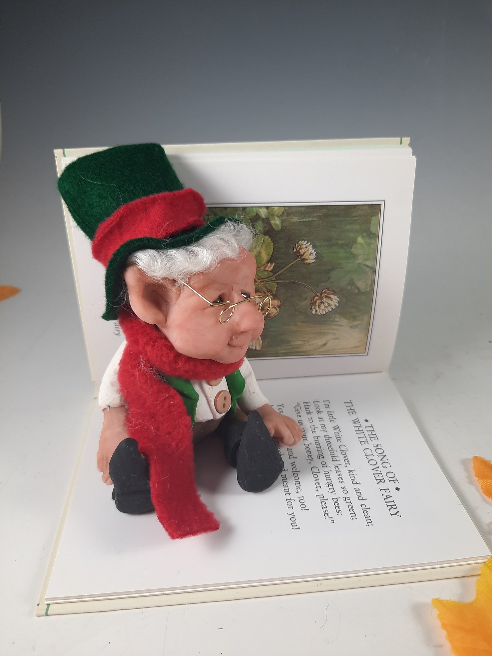 Elf Figure/polymer Elf Doll/barney the Bookworm - Etsy