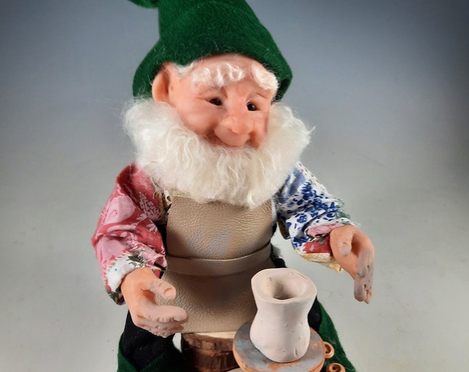 Elf Art Doll/potter Elf/gnome Art Doll/jacob Makes a Pot - Etsy