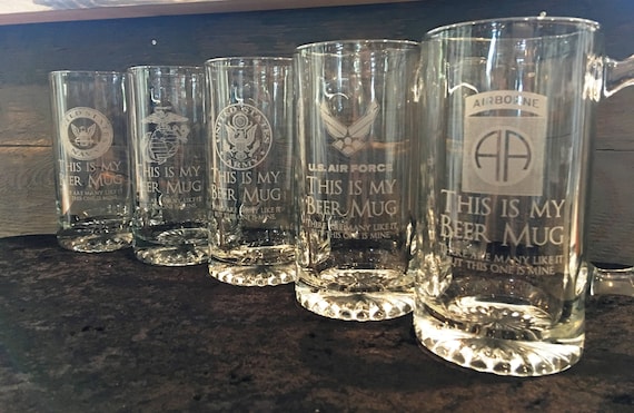 MILITARY Beer Mug / FREE Personalization - Etsy