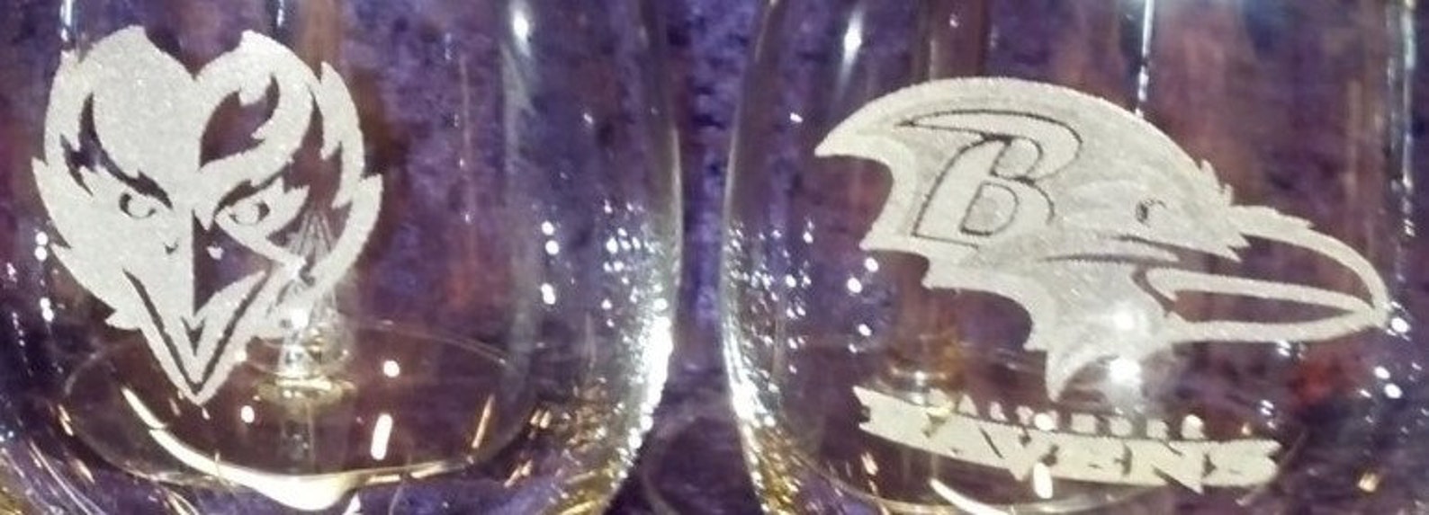 Baltimore RAVENS Wine Glass / Set of 4 / FREE Personalization - Etsy