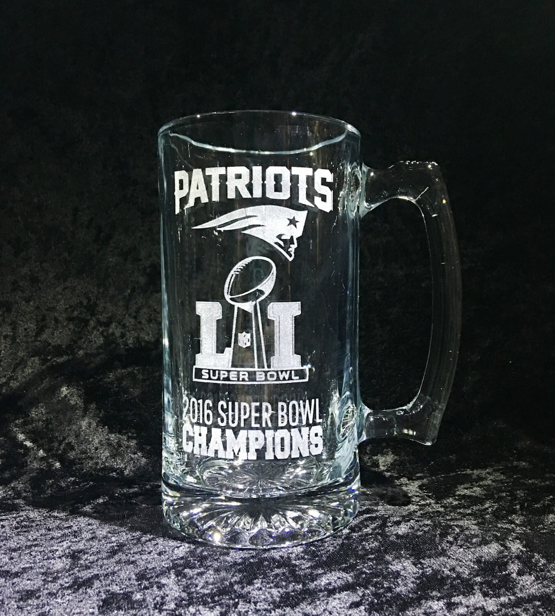 New England Patriots Super Bowl 51 Beer Stein Football Team Glass ...