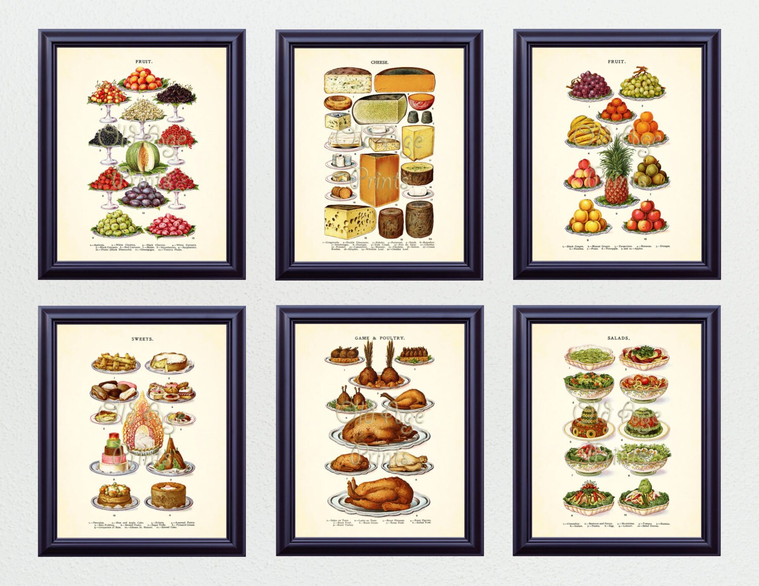 Antique Culinary Print CHEESE 8x10 Art Print Food Cookery - Etsy