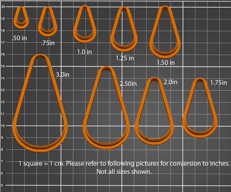 Polymer Clay Cutters 032 Long Teardrop Shape - Etsy
