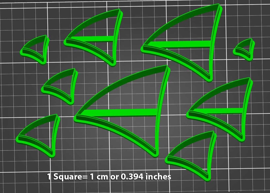 Polymer Clay Cutters #581- Curved Triangle 1 Mirrored or Single. Small ...