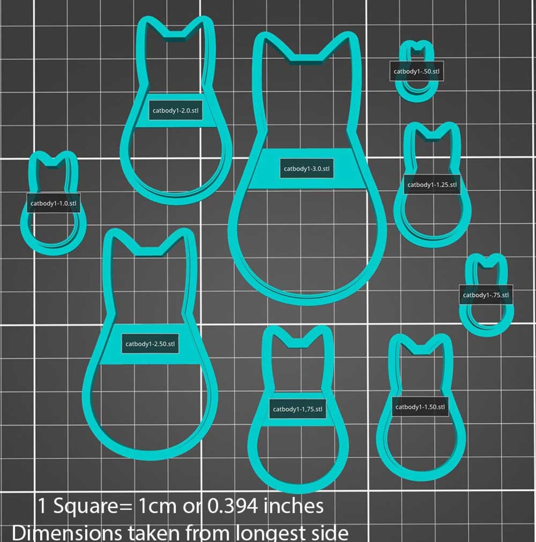 Polymer Clay Cutters #264-cat With Body - Etsy