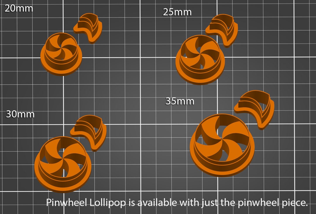 Polymer Clay Cutters #734- Pinwheel/ Lollipop. Both Pieces or Just the ...