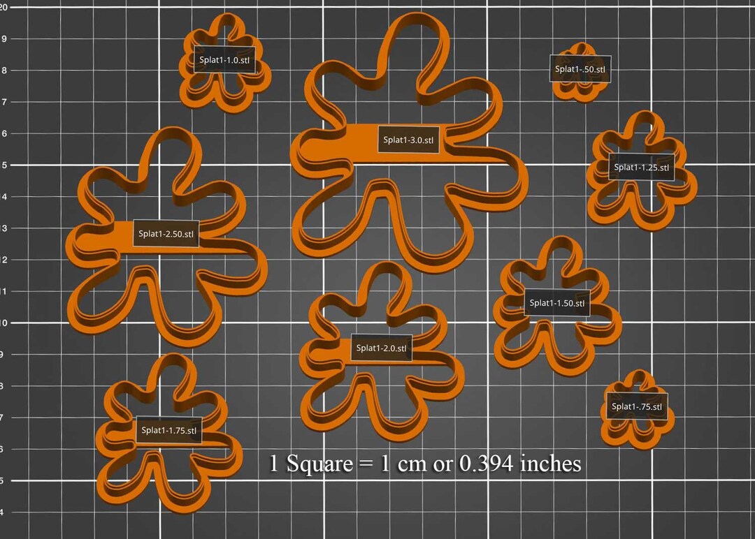 Polymer Clay Cutters #361- Splat 1 (sets Are Individual Pieces Not ...