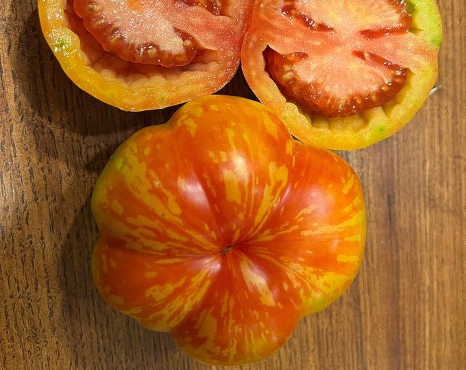 Striped speckled Roman Heirloom Tomato Premium Seed Packet - Etsy