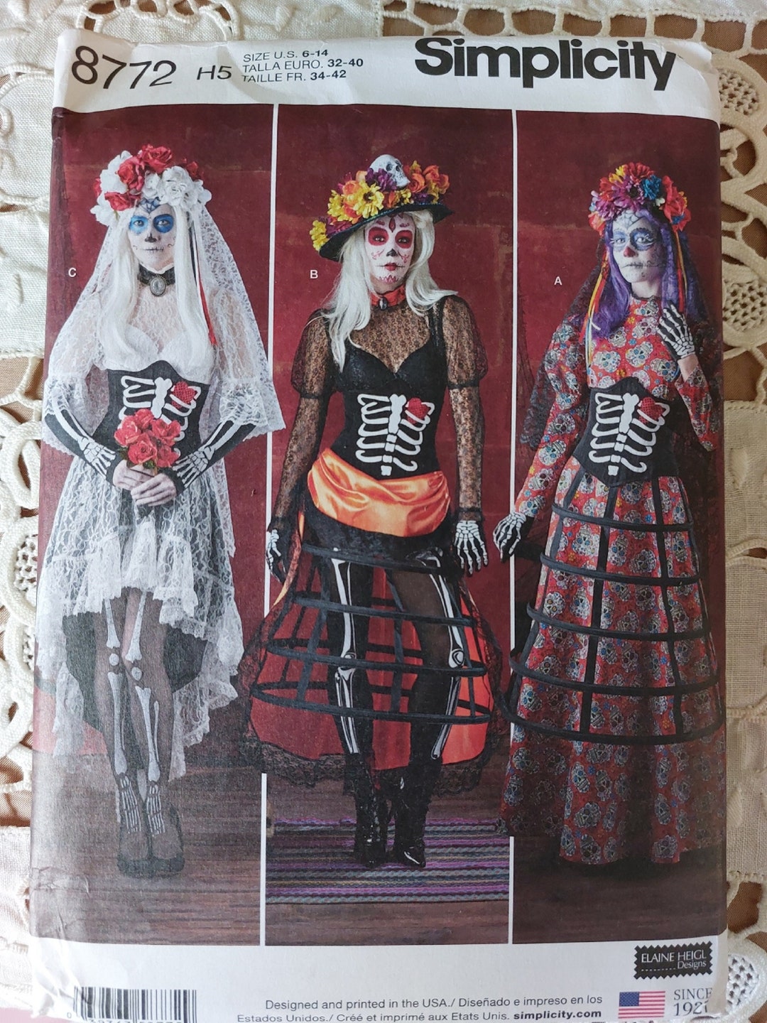 Simplicity 8772 Cos-play Halloween Day of the Dead Costume - Etsy