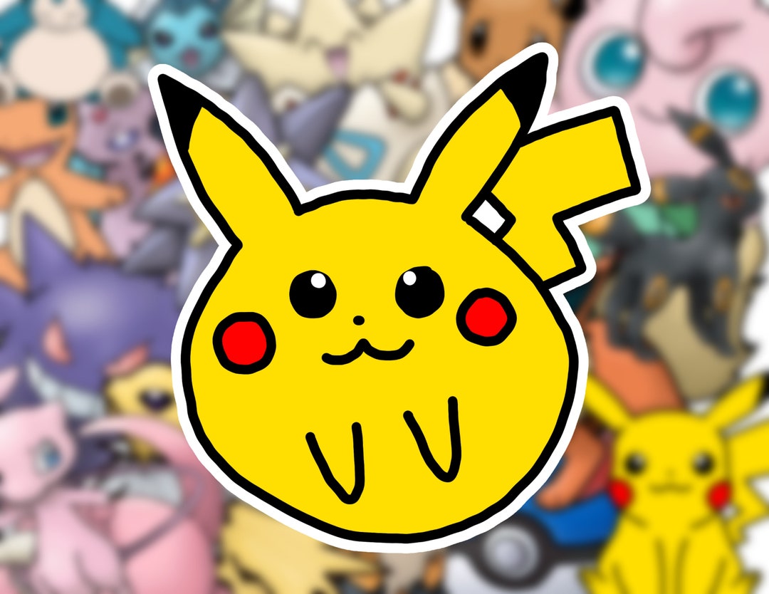 Cute Pikachu Sticker, Waterproof Sticker, Laptop Sticker, Water Bottle ...
