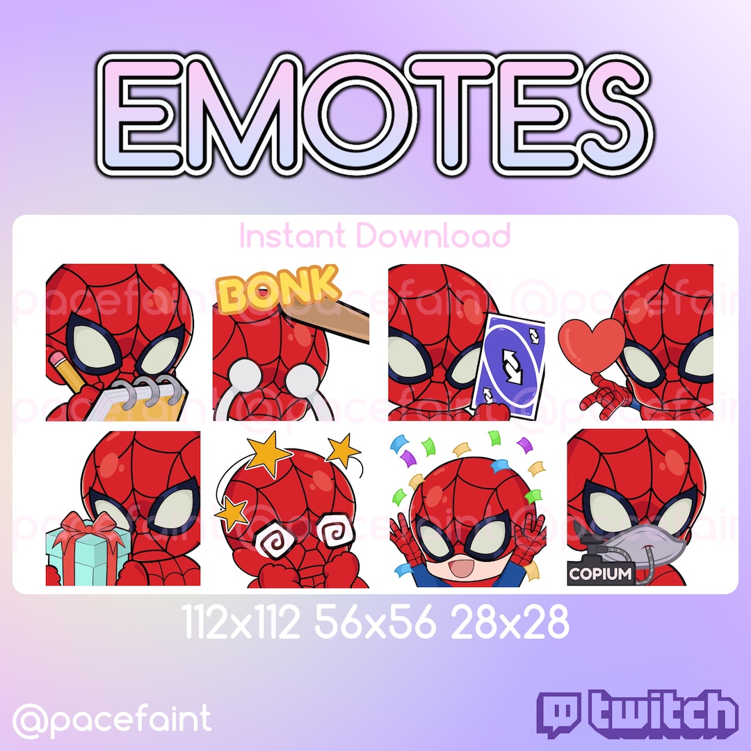Spiderman Marvel Rivals Twitch Emotes - Etsy