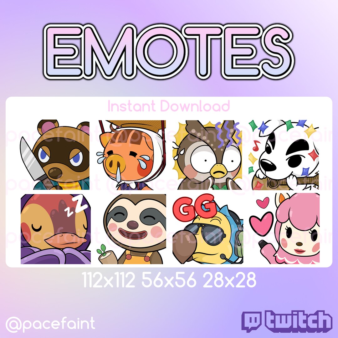 Animal Crossing Twitch Emotes - Etsy