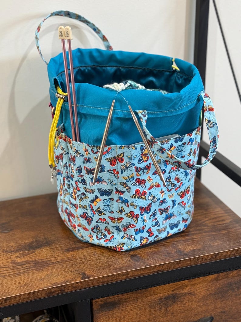 Blue Butterflies Project Bag-large - Etsy
