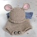 English PDF Crochet Pattern Baby Roo Hat and Romper Suit 5 Sizes ...