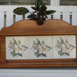 Magnolia Flowers Solid Wood Decorative Shelf Wall Hanging - Etsy