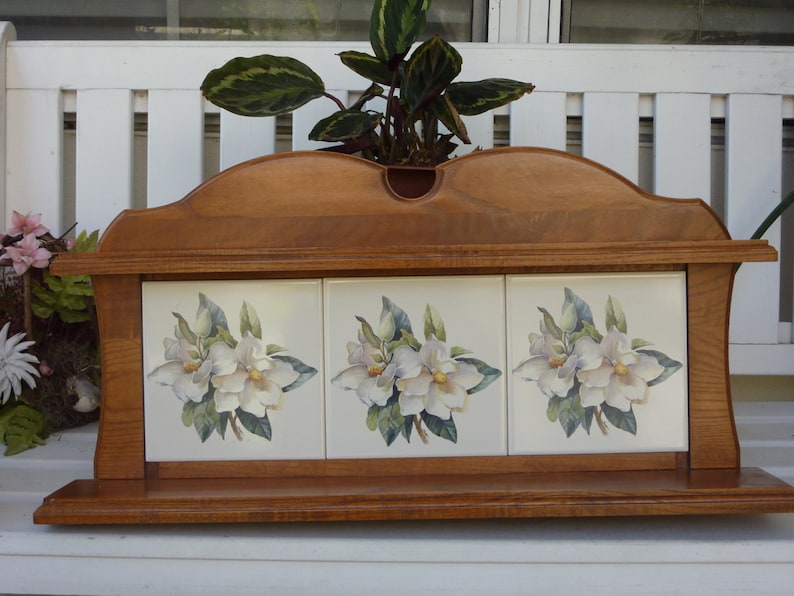 Magnolia Flowers Solid Wood Decorative Shelf Wall Hanging - Etsy