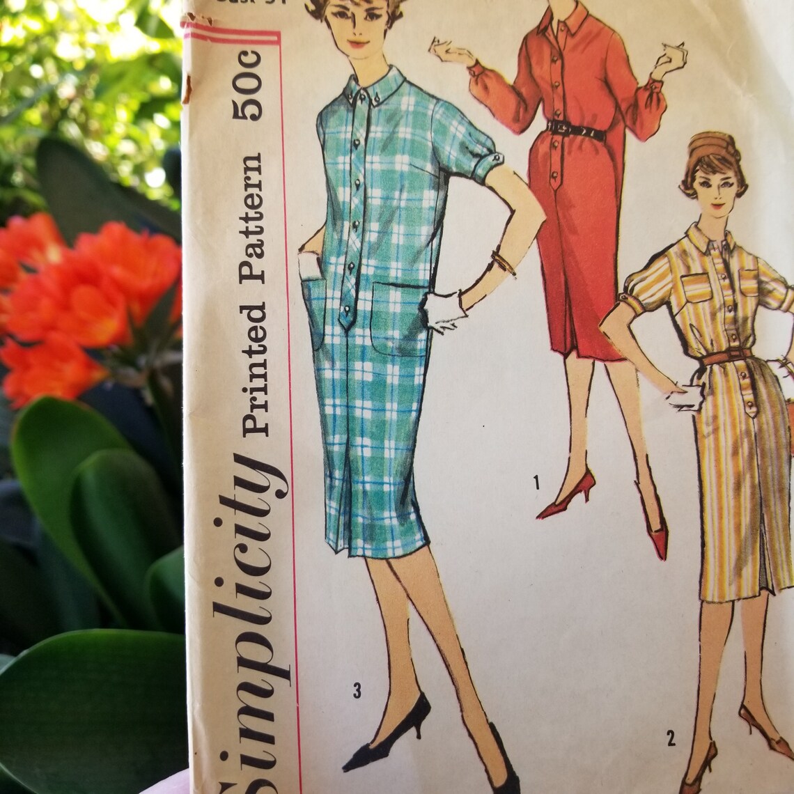 1960s Simplicity Pattern 2746 Misses' One-piece Dress Size | Etsy