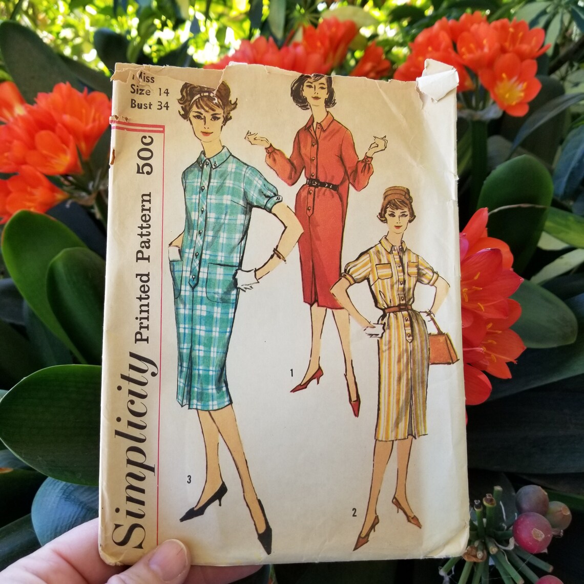 1960s Simplicity Pattern 2746 Misses' One-piece Dress Size | Etsy