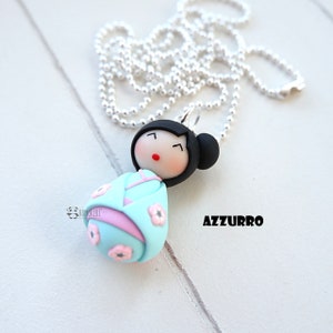 Kokeshi Doll in Fimo, Japanese Dolls With Colorful Kimonos, Polymer ...