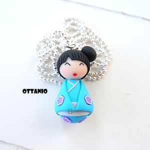 Kokeshi Doll in Fimo, Japanese Dolls With Colorful Kimonos, Polymer ...