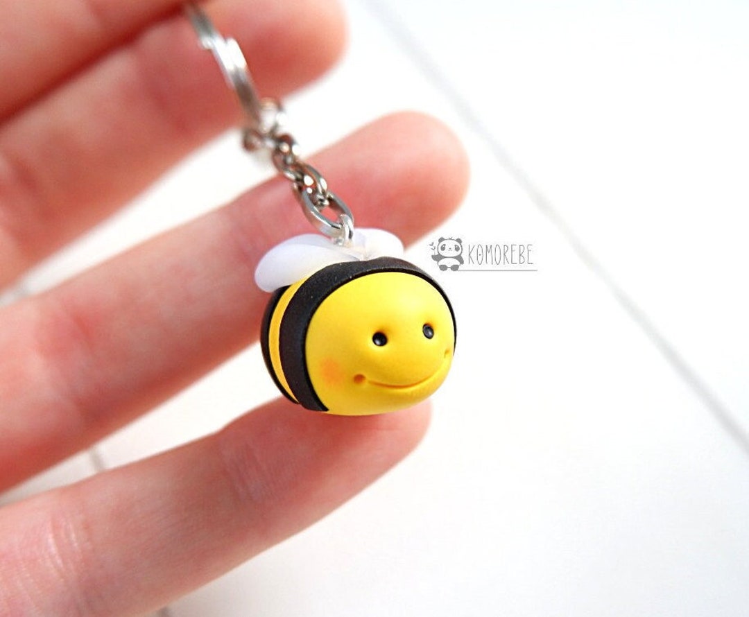 Kawaii Bee Keychain, Fimo Keychain, Bee Keyring, Gift, Honeybee - Etsy