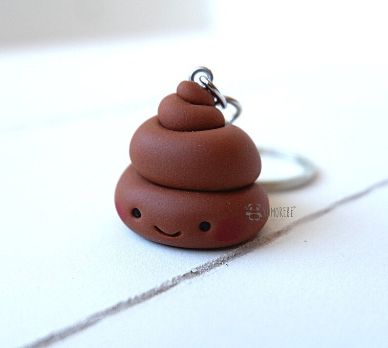 Kawaii Poop Keychain, Kawaii Poop, Kawaii Poo, Polymer Clay Keyring ...