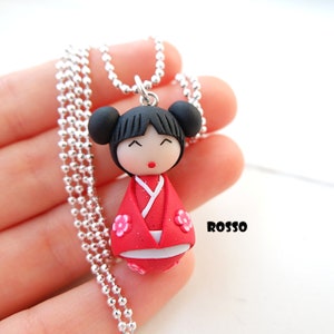 Kokeshi Doll in Fimo, Japanese Dolls With Colorful Kimonos, Polymer ...