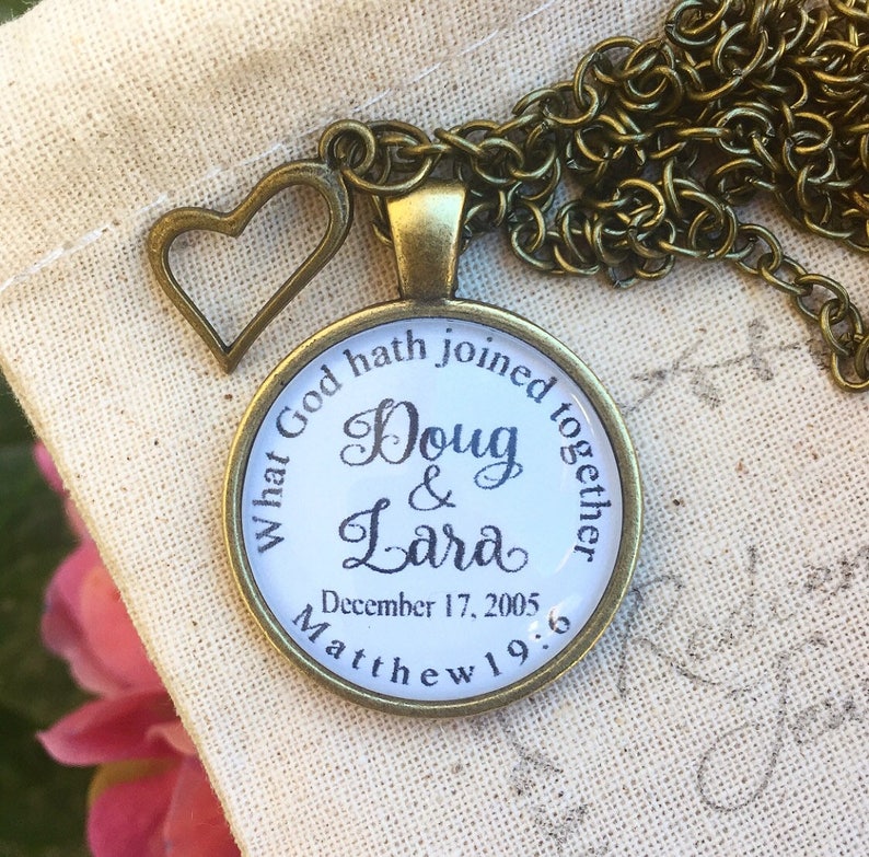 Matthew 19:6 Custom Pendant Necklace for Anniversary or - Etsy