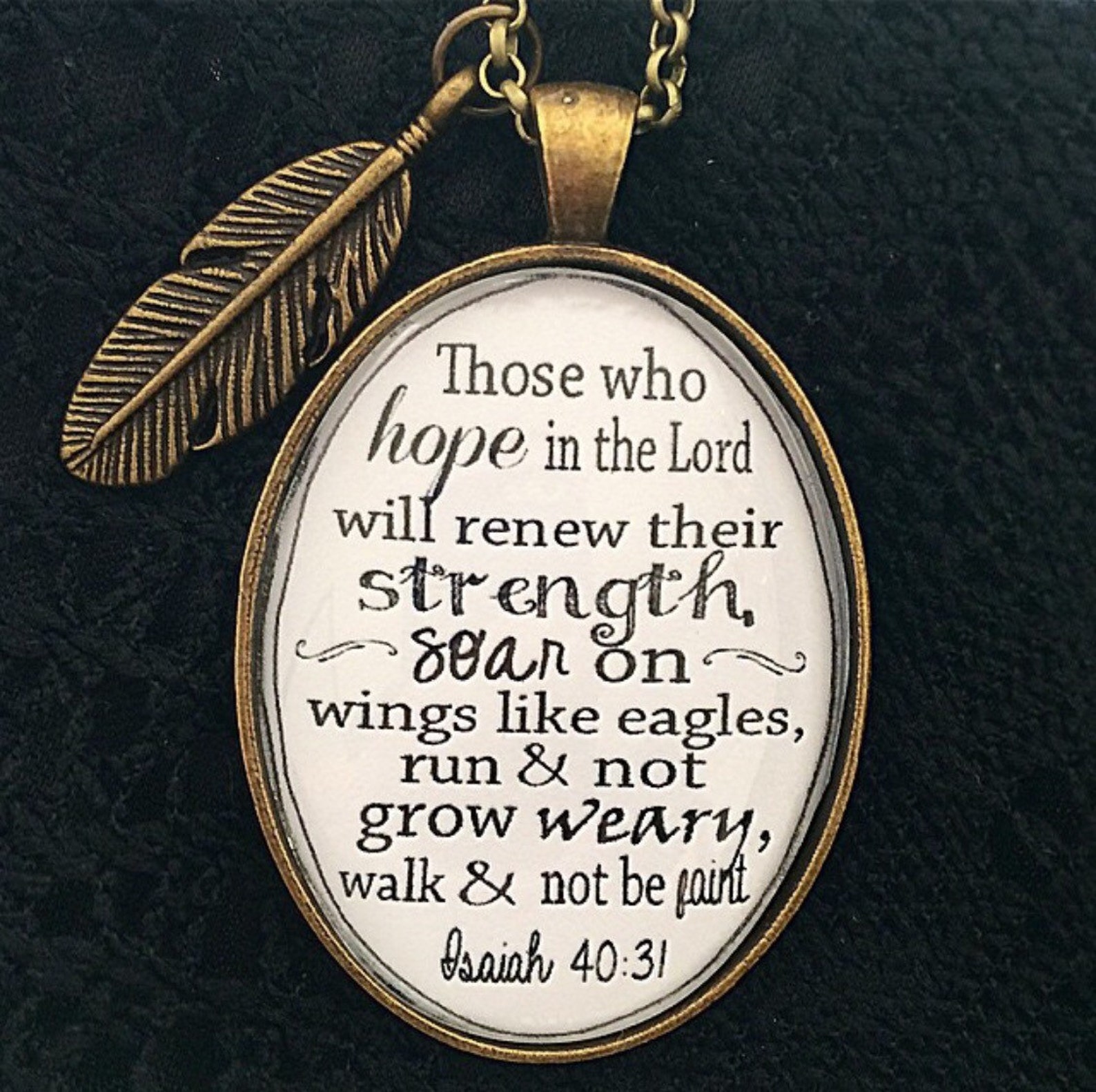 Isaiah 40:31 Bible Verse Pendant Necklace - Etsy
