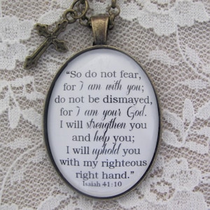 Isaiah 41:10 Bible Verse Pendant Necklace - Etsy