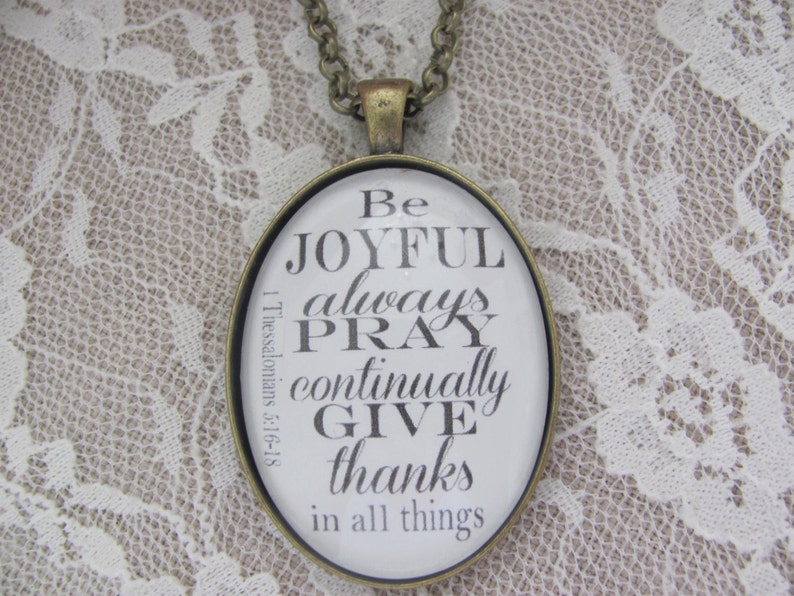 Bible Verse Pendant Necklace be Joyful Always Pray - Etsy