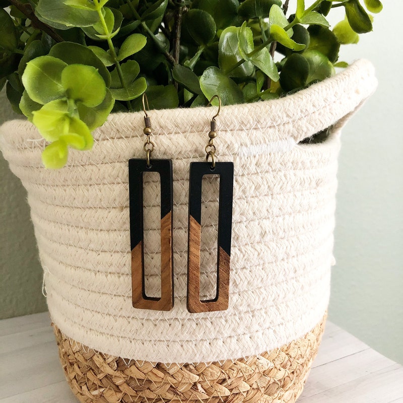 Wood Resin Earrings - Etsy