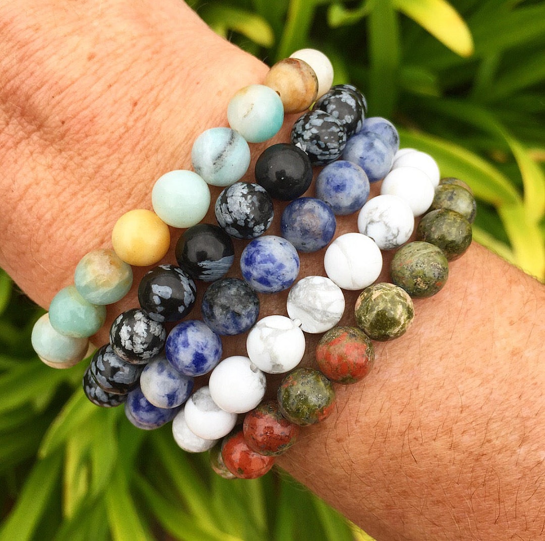 Stone Bead Bracelets - Etsy
