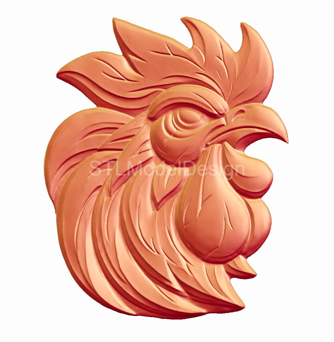Majestic Rooster 3D Model STL File for CNC Carving & 3D Printing ...
