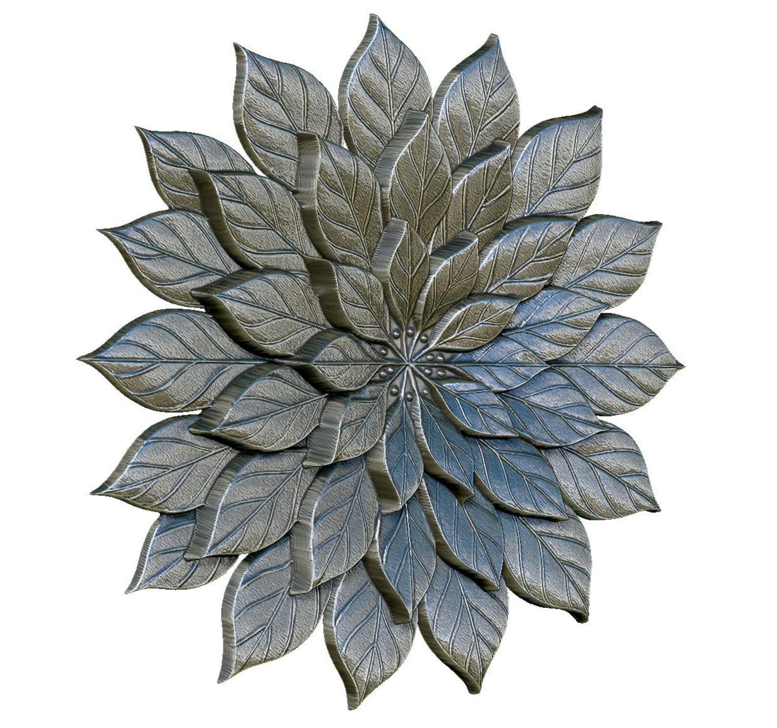 Leaf Mandala 3D Model STL File: CNC Router, Laser Engraving, 3D ...