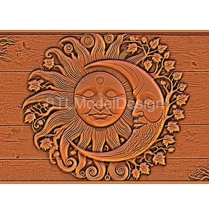 Celestial Sun and Moon Wall Art 3D Model STL File (digital Download) - Etsy