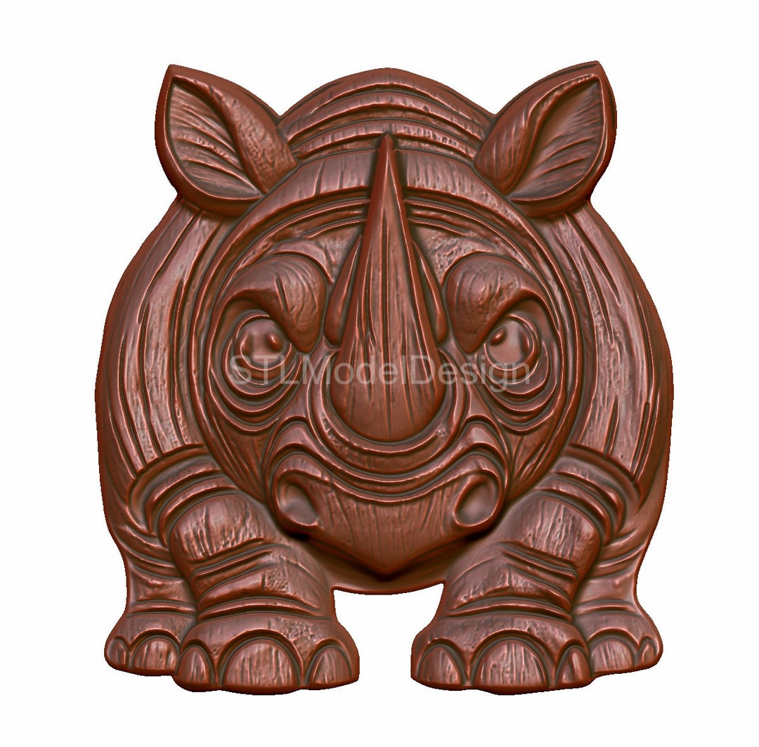 Rhinoceros Decorative 3D Model STL File for CNC Router, Laser Engraving ...