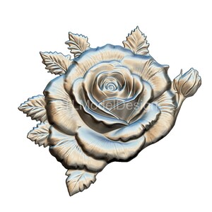 Rose Relief 3D Model STL File: CNC Router, Laser, 3D Printing (digital ...