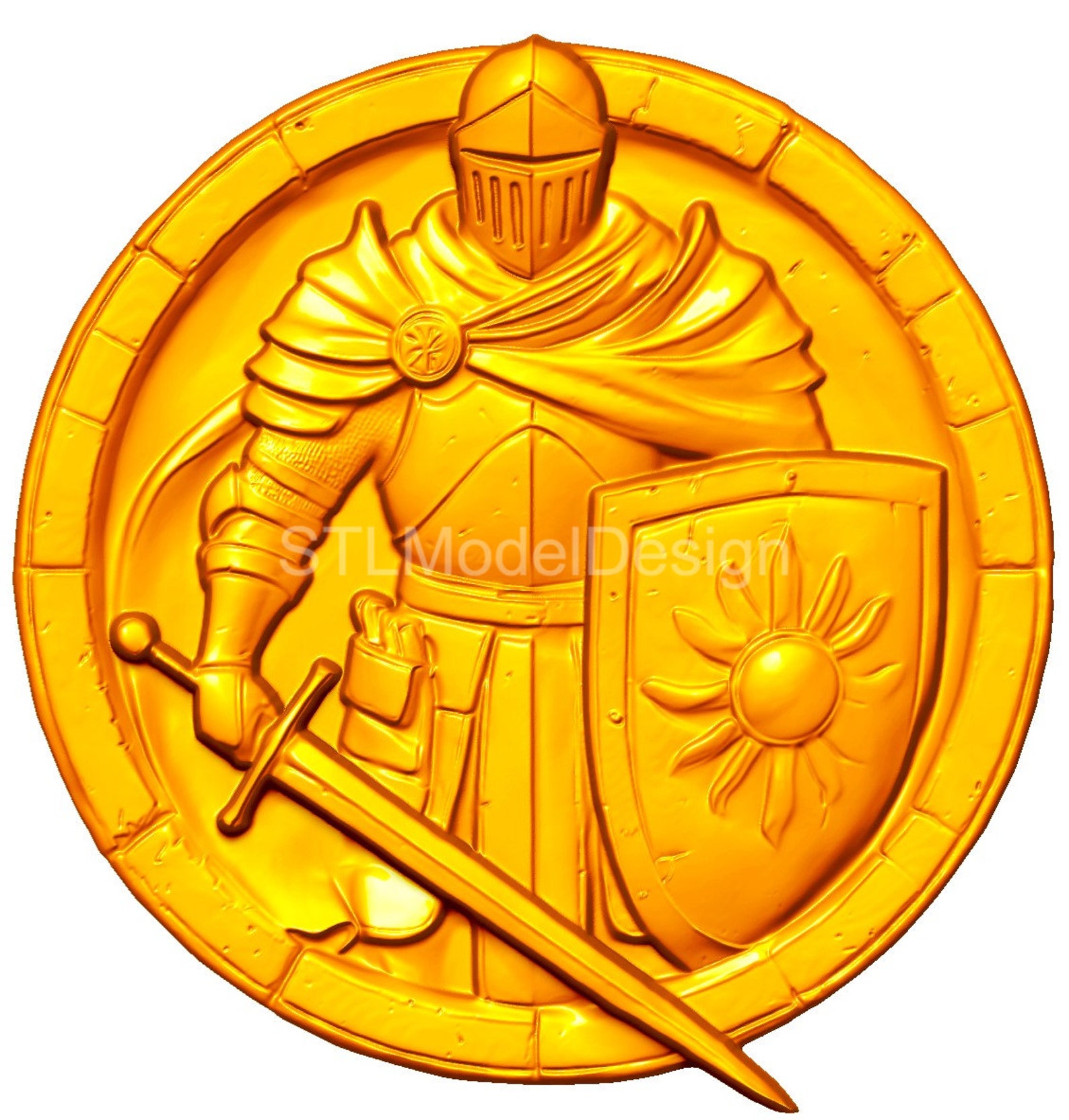 Valiant Knight Armor Relief 3D Model STL File for CNC Router, Laser ...