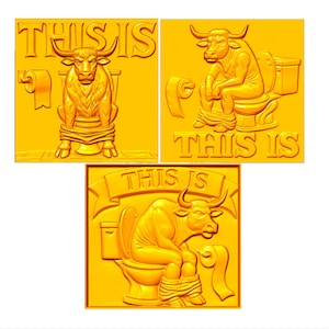Funny Bull Toilet Sign 3D Models, CNC Router Laser Engraving Files ...