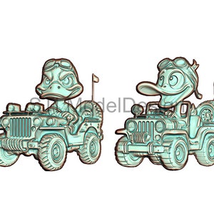 Duck in Jeep 3D Model STL File: CNC Router, Laser, 3D Printing (digital ...