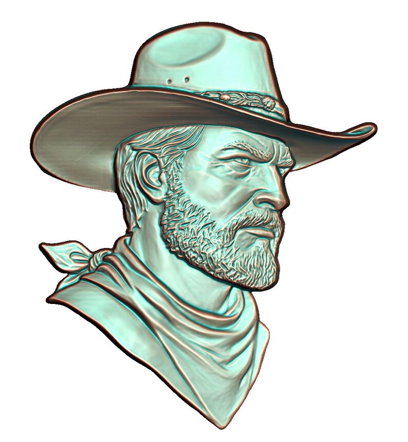 Cowboy 3D STL Model: Western CNC Router, Laser, 3D Printing (digital ...