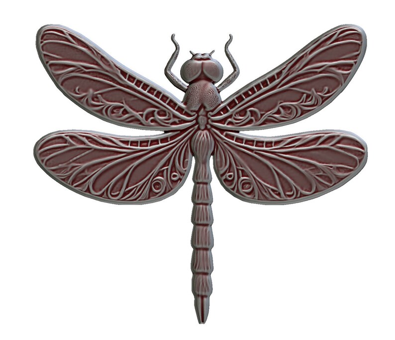 Majestic Dragonfly 3D Model STL File: CNC Router, Laser, 3D Printing ...