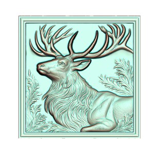 Serene Stag 3D Model STL File for CNC Router, Laser Engraving & 3D ...
