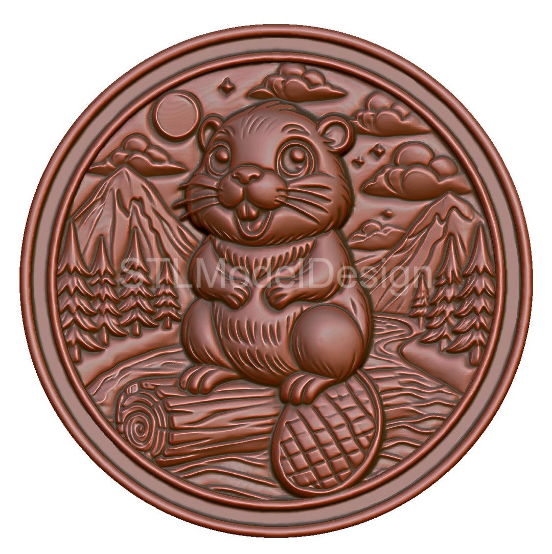 Charming Forest Beaver 3D Model STL File - for CNC Router, 3D Printing ...