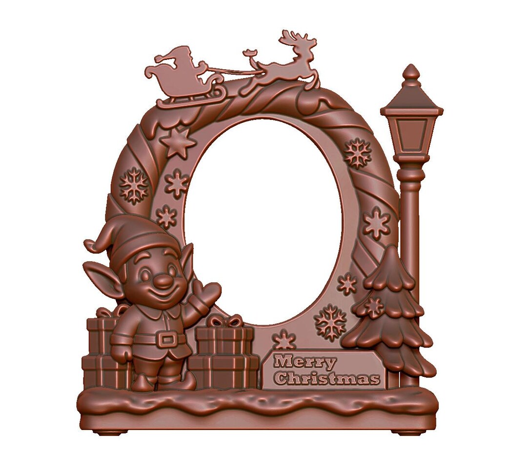 Christmas Elf Photo Frame STL File: CNC Router, Laser, 3D Printing ...